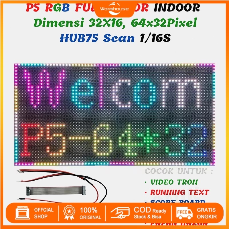 Jual Panel Module Led P5 RGB/Full Color Indoor SMD Running Text ...
