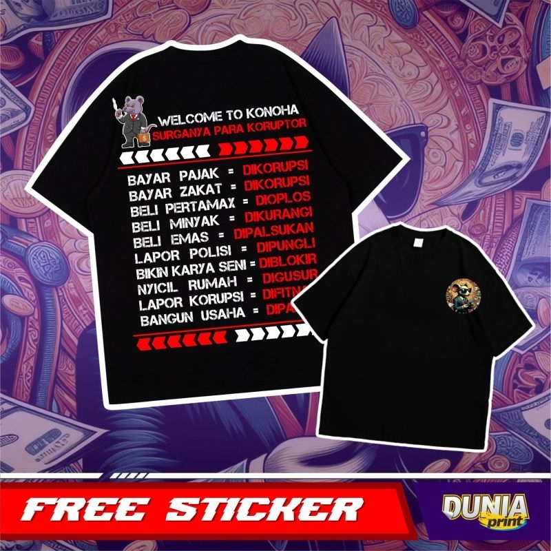 Jual (free sticker)KAOS KATA KATA KORUPSI MEME NYINDIR PLESETAN COTTON ...