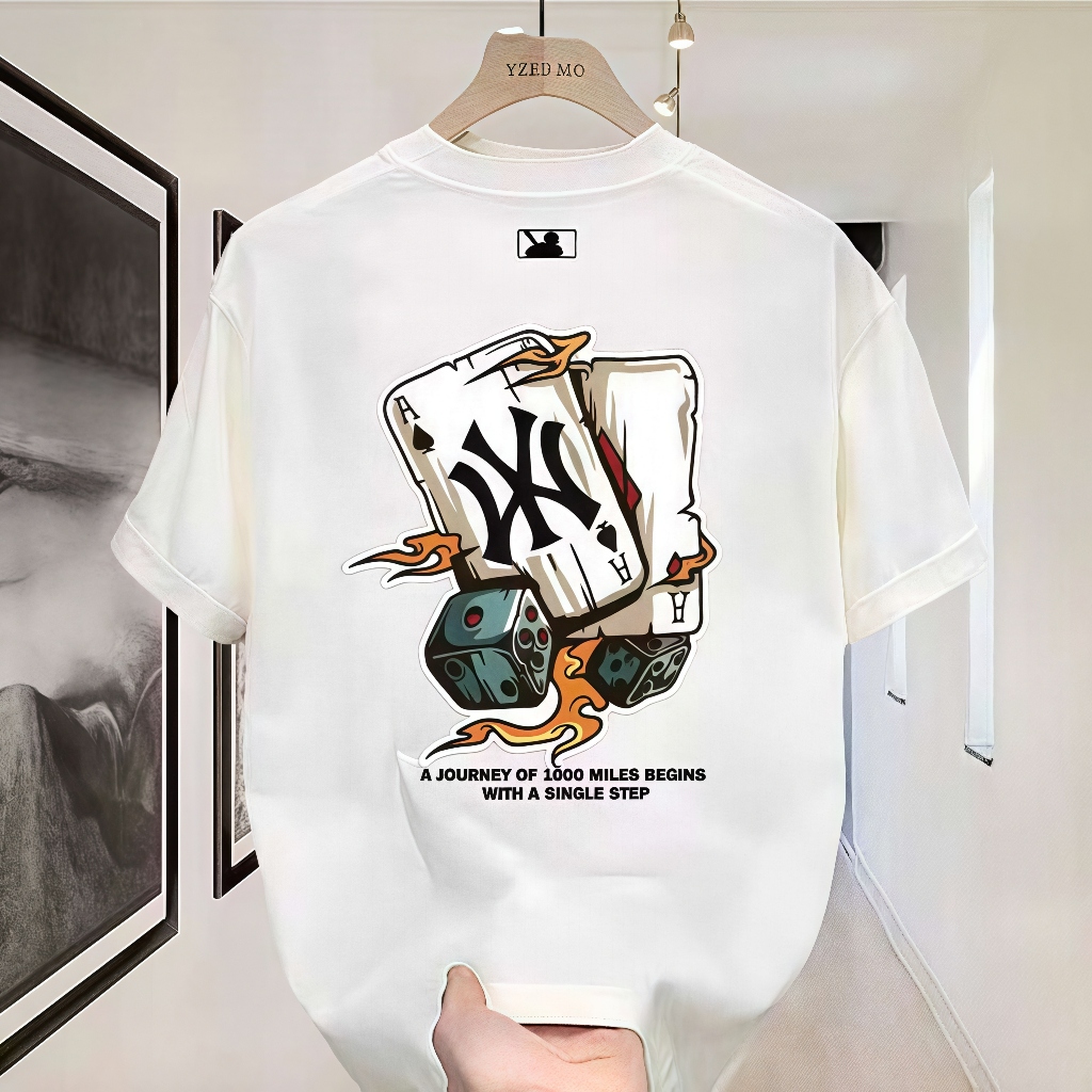 Jual （COD）NY T Shirt Pria baju kaos pria100% Cotton Heavyweight Kaos ...