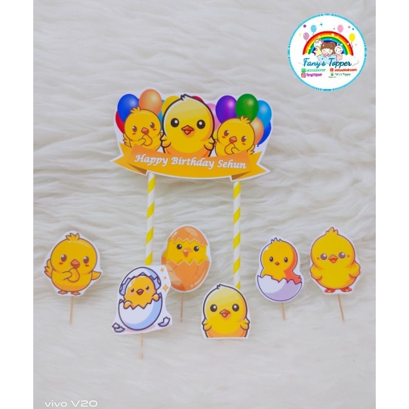 Jual Topper Ayam Topper Anak ayam topper happy birthday topper ulang ...