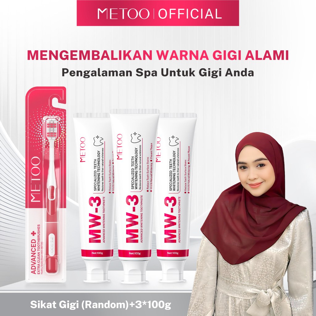 Jual [BPOM]METOO MW-3 Advanced whitening Toothpaste 3*100g - Gigi Putih ...
