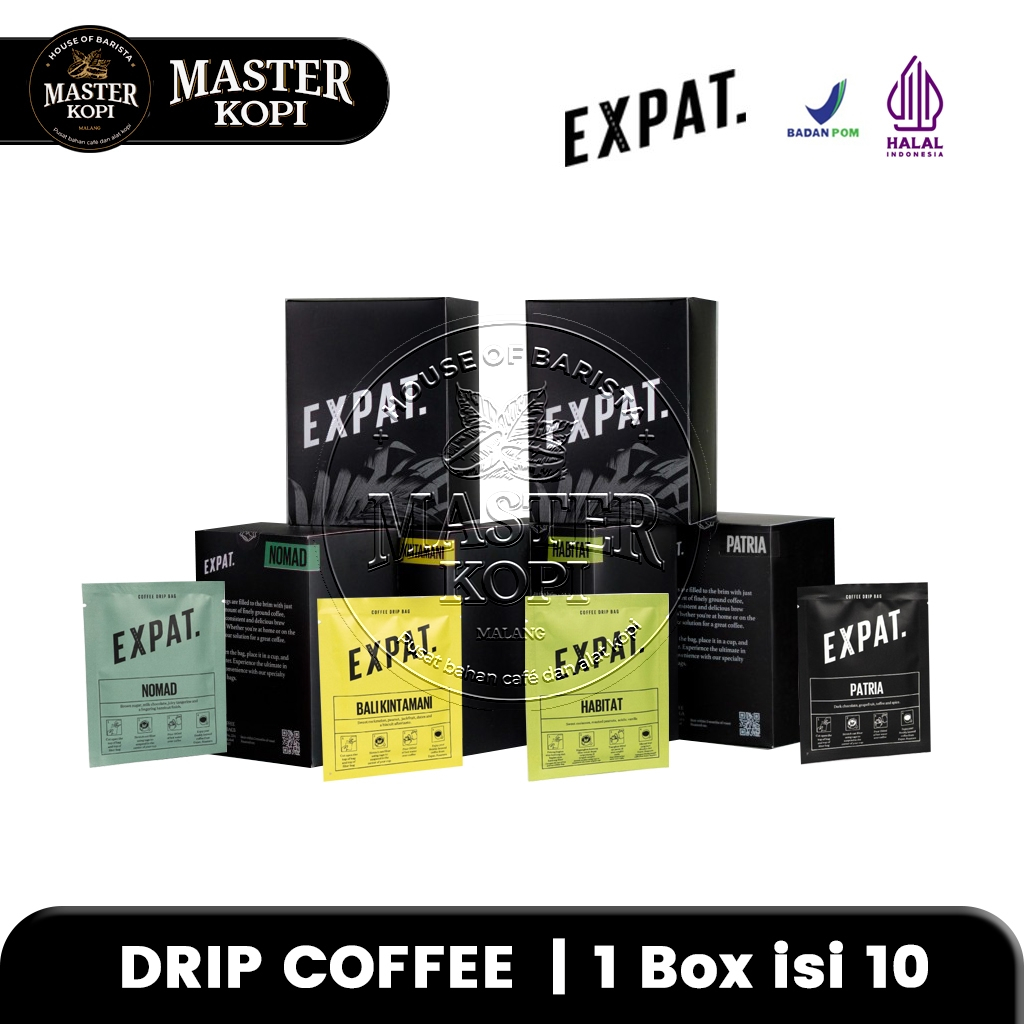 Jual Kopi Coffee Drip Bag Expat Roasters Single Use (1 Box isi 10pcs) | Shopee Indonesia