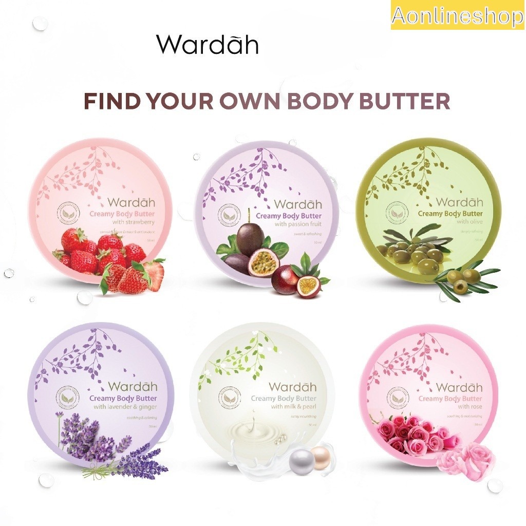Jual AS Wardah Creamy Body Butter Lotion 50 ML | 150 Ml Body Scrub ...