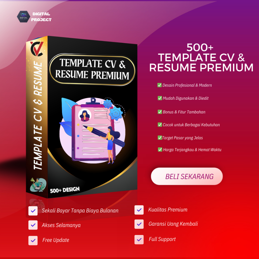 Jual 500++ Template CV & Resume Template Lamaran Kerja Format Ms Word ...