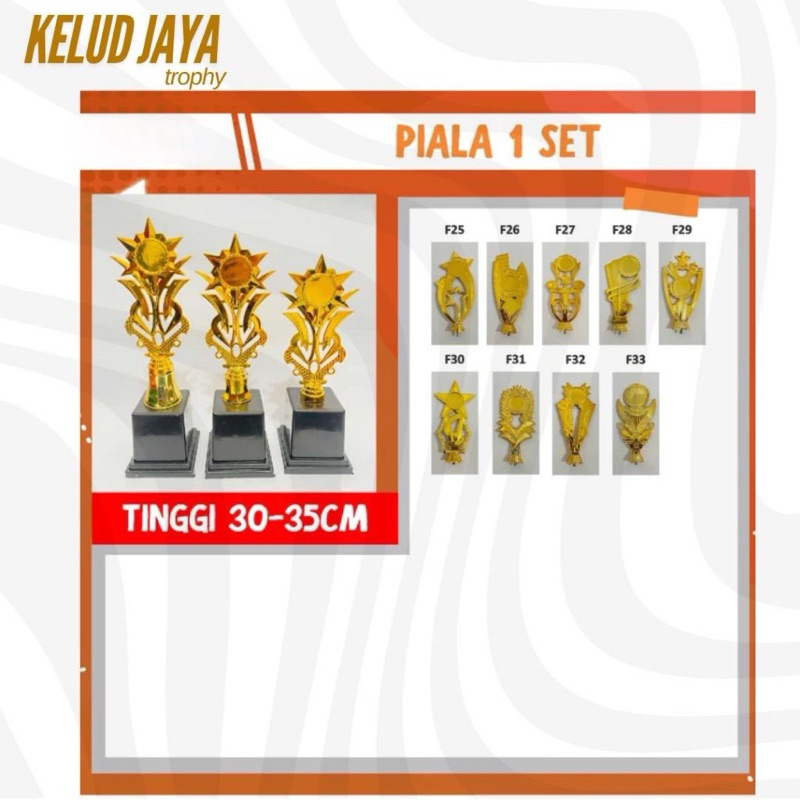 Jual Piala 1 Set isi 3, Tinggi 30-35 cm Piala Penghargaan Free Design ...