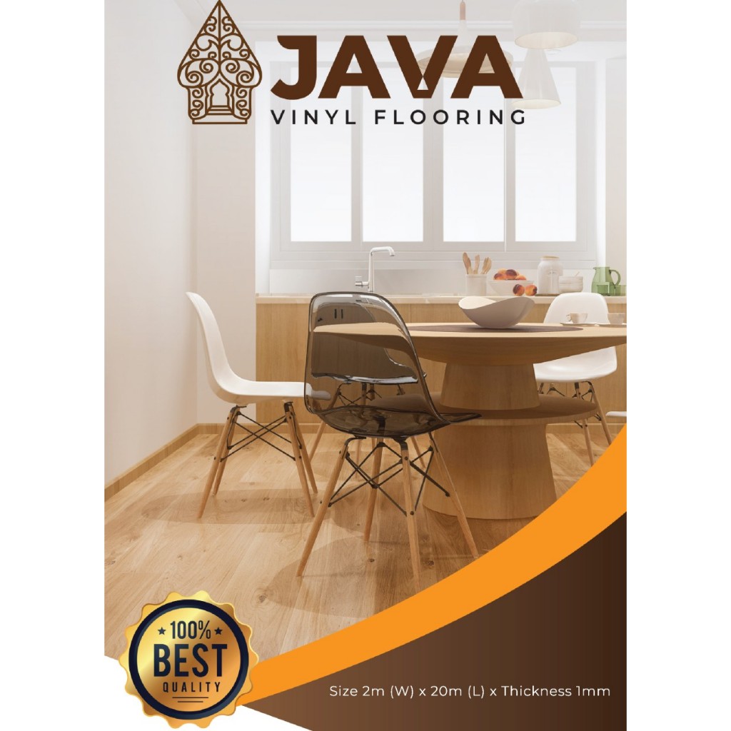 Jual Vinyl Java Tebal 1mm / VINYL ROLL Meteran / Vinyl Flooring Roll JAVA Tebal 1mm Motif Kayu ...