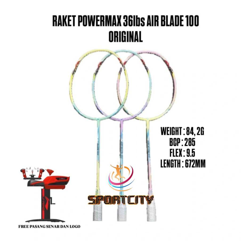 Jual Raket Badminton POWERMAX AIR BLADE 100 Original | Shopee Indonesia