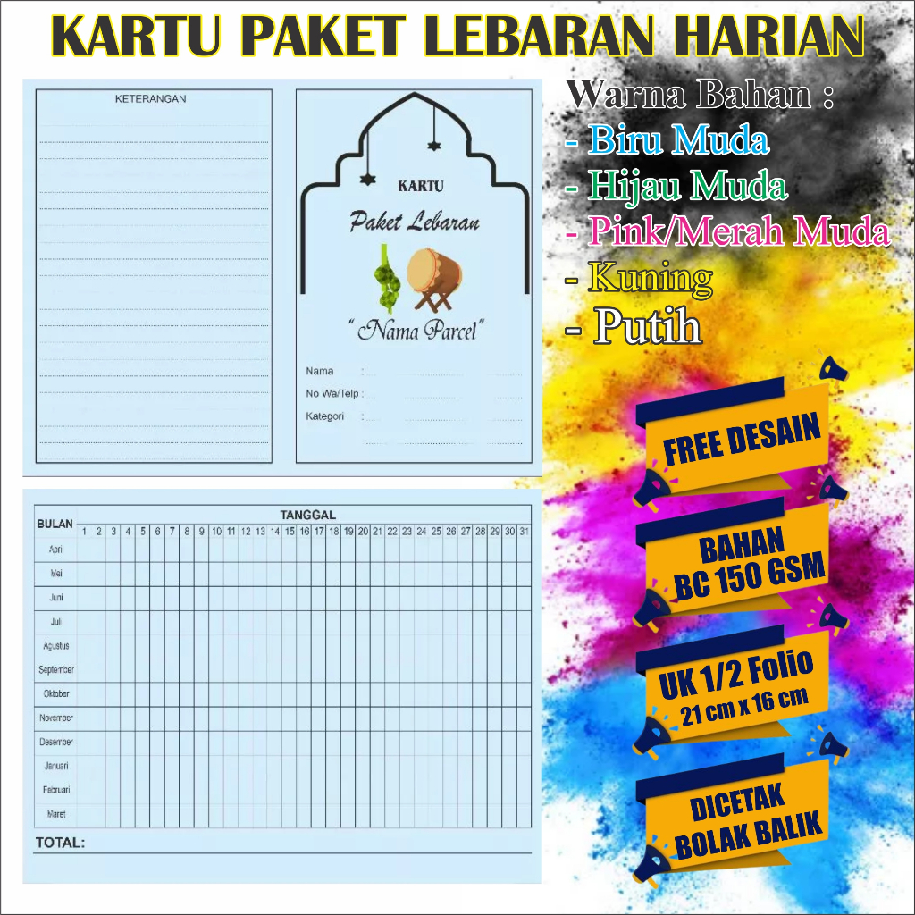 Jual Cetak Kartu Paket Lebaran Harian Custom desain sesuai keinginan ...
