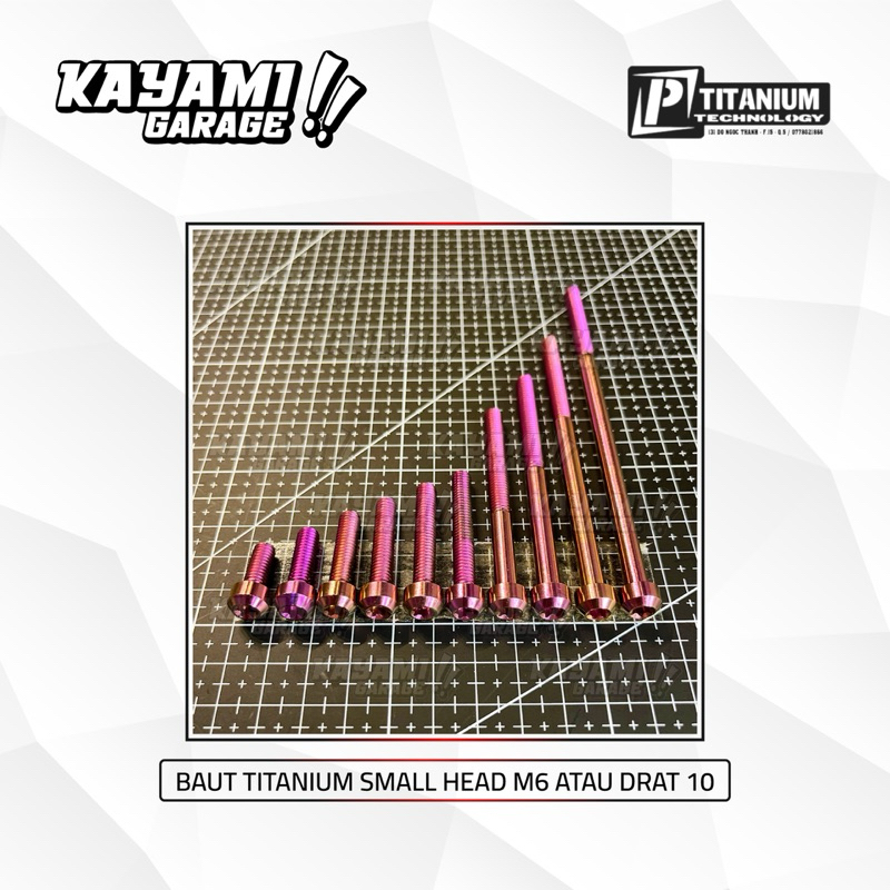 Jual Baut Titanium Small head panjang 15 - 130mm M6 atau Drat 10 (1pcs) | Shopee Indonesia