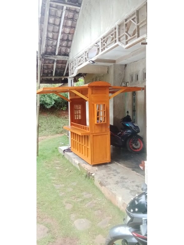 Jual Booth gerobak jualan kayu/ Booth es minuman kopi/ Booth meja ...