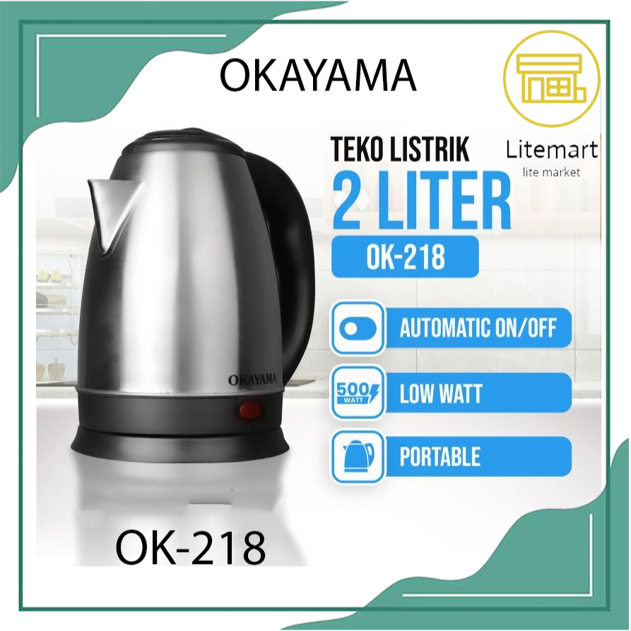 Jual TEKO LISTRIK OKAYAMA 2 LITER (OK-218) | Shopee Indonesia