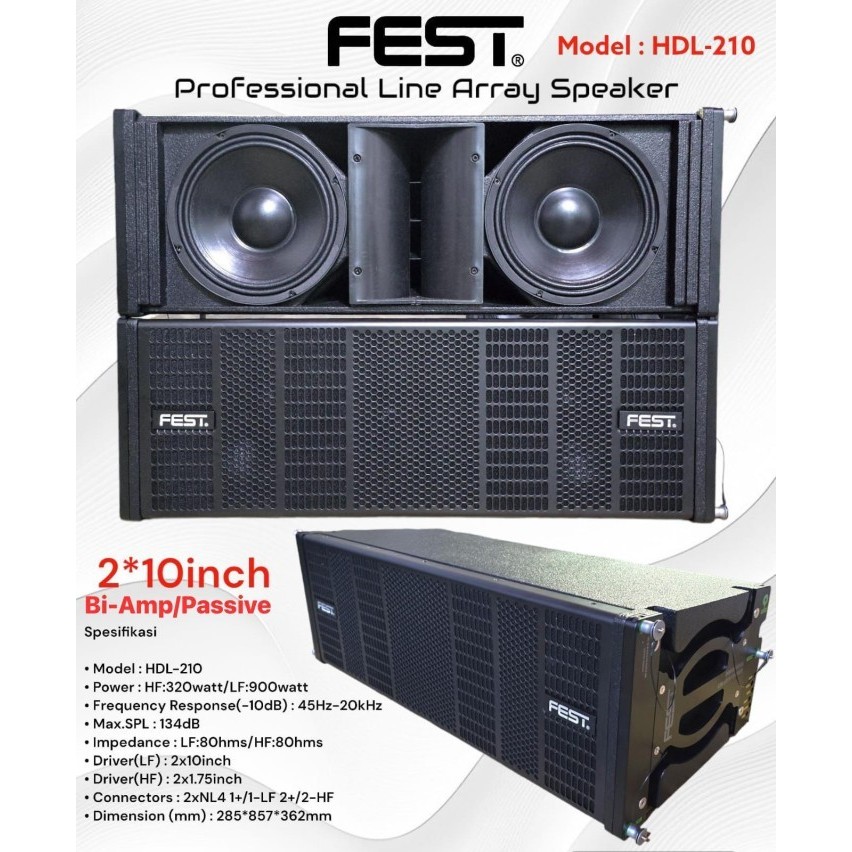 Jual SPEAKER LINE ARRAY FEST PASSIVE HDL210 2x10 INCH | Shopee Indonesia