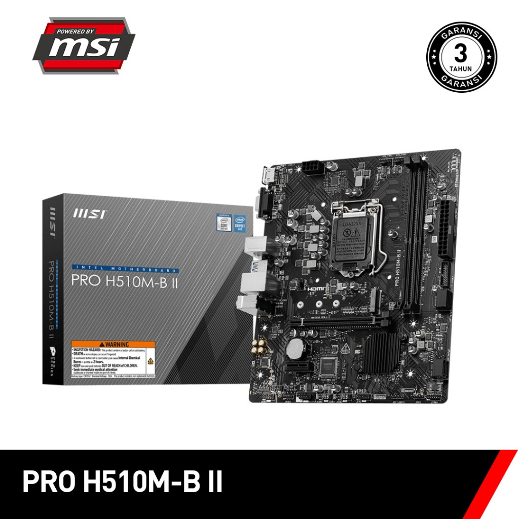 Jual Motherboard MSI PRO H510M-B II (LGA1200, H510, DDR4, USB3.2, SATA3) | Shopee Indonesia