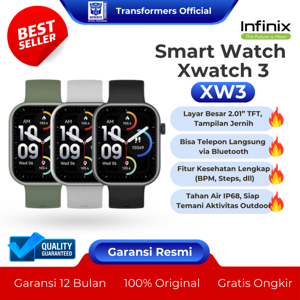 Jual Transformers x Infinix Smart Watch XW3 - 2.01 Inch - Waterproof ...
