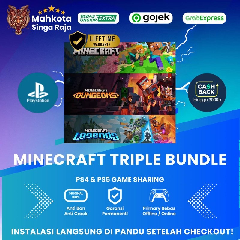 Jual Minecraft Triple Bundle For Ps4 - Ps5 PlayStation 5, PS5 Digital & Disc | Shopee Indonesia