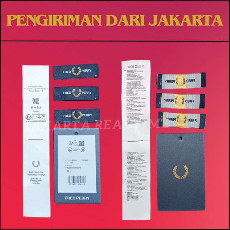 Jual tag label Fred perry (STOK HANYA SEDIKIT) | Shopee Indonesia
