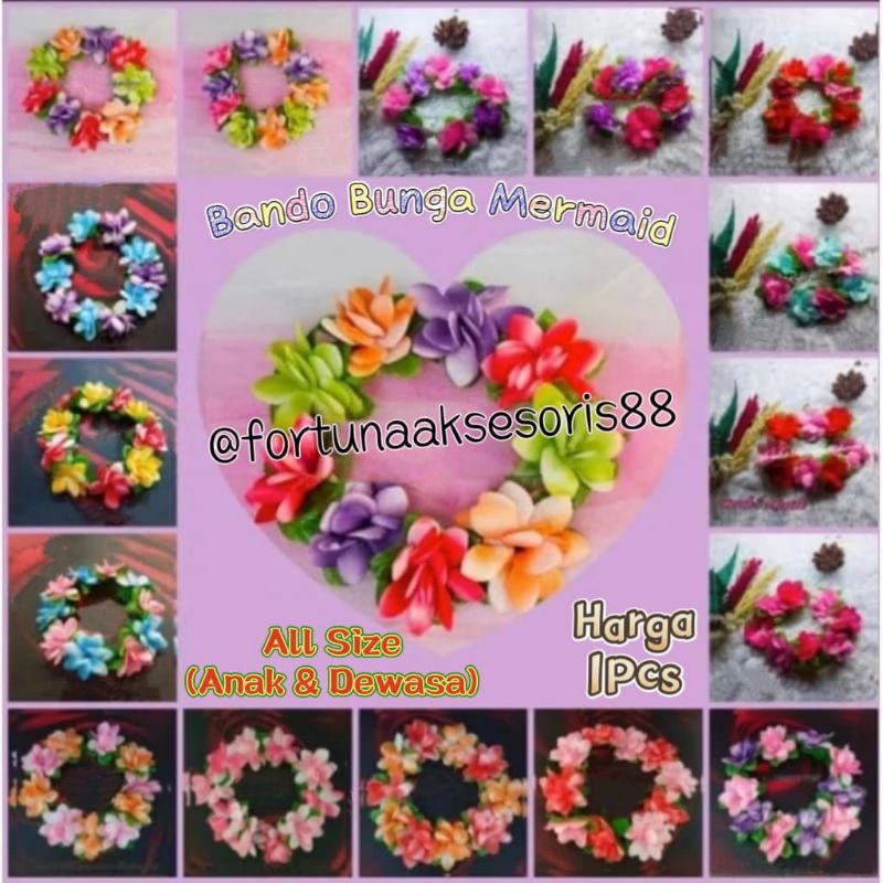 Jual BANDO BUNGA FASHION | BANDANA FLOWER CROWN | BANDO MERMAID ...