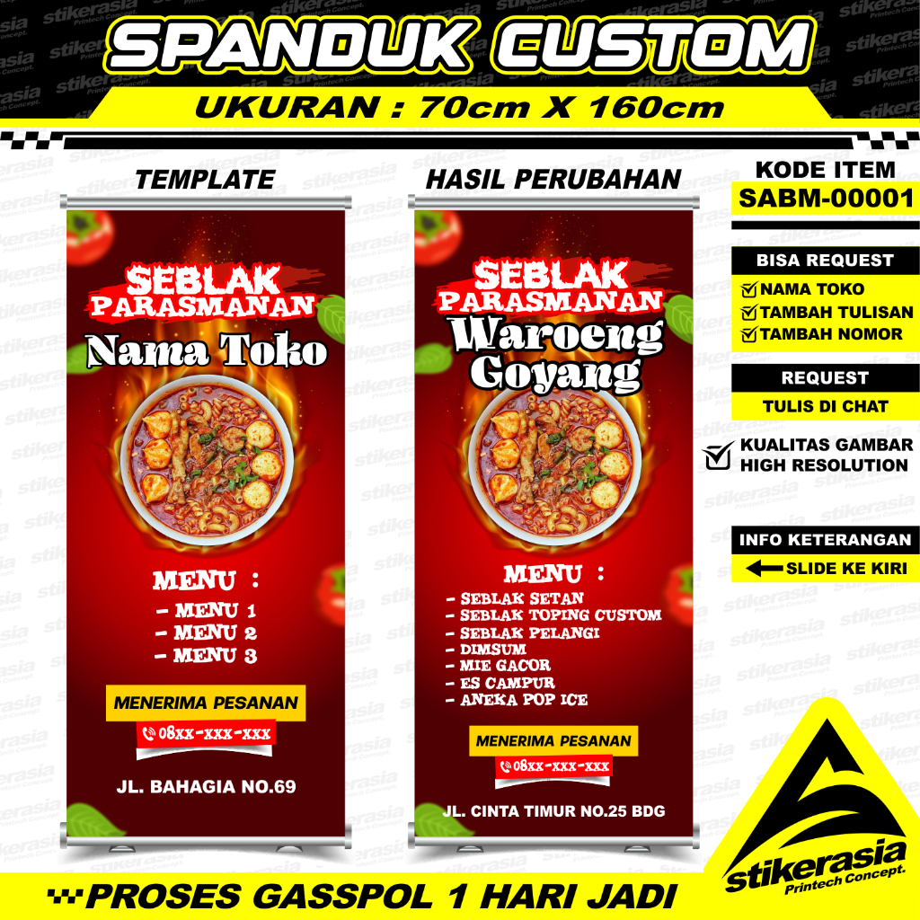 Jual CETAK SPANDUK SEBLAK CETAK BANNER CUSTOM WARUNG MAKANAN SEBLAK ...