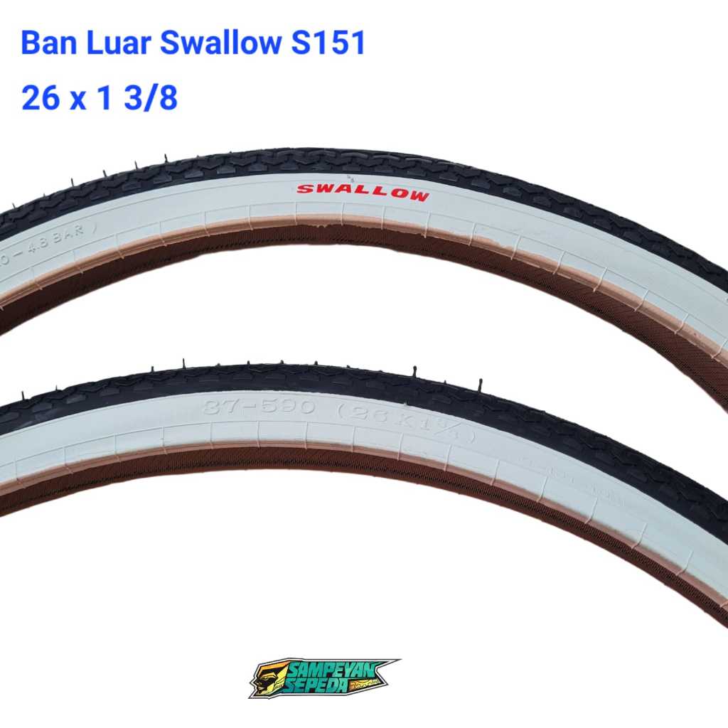 Jual Ban Luar Swallow Sierra Mini Cewek 26 x 1 3/8 Hitam-Putih S151 | Shopee Indonesia