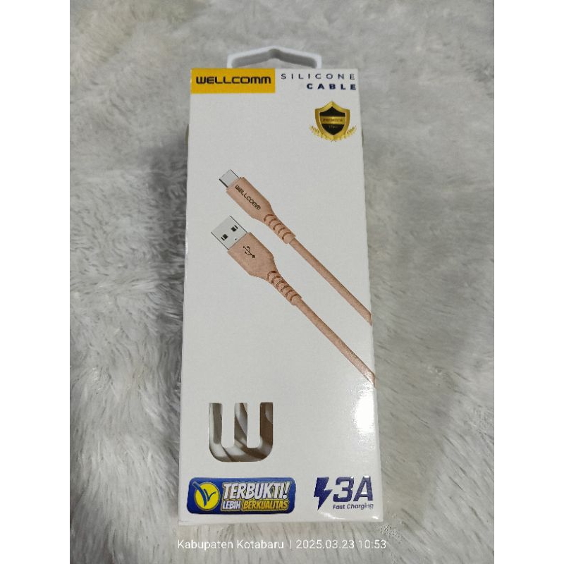 Jual KABEL CHARGER WELLCOM TYPE-C SILICONE 1M | Shopee Indonesia