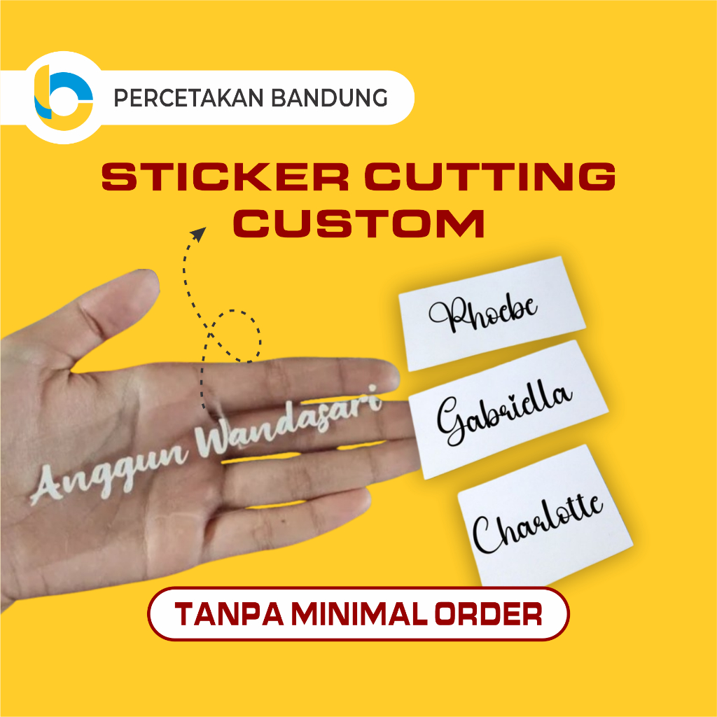 Jual Stiker Cutting Custom Nama | Cetak Tulisan / Label Usaha | Tanpa ...