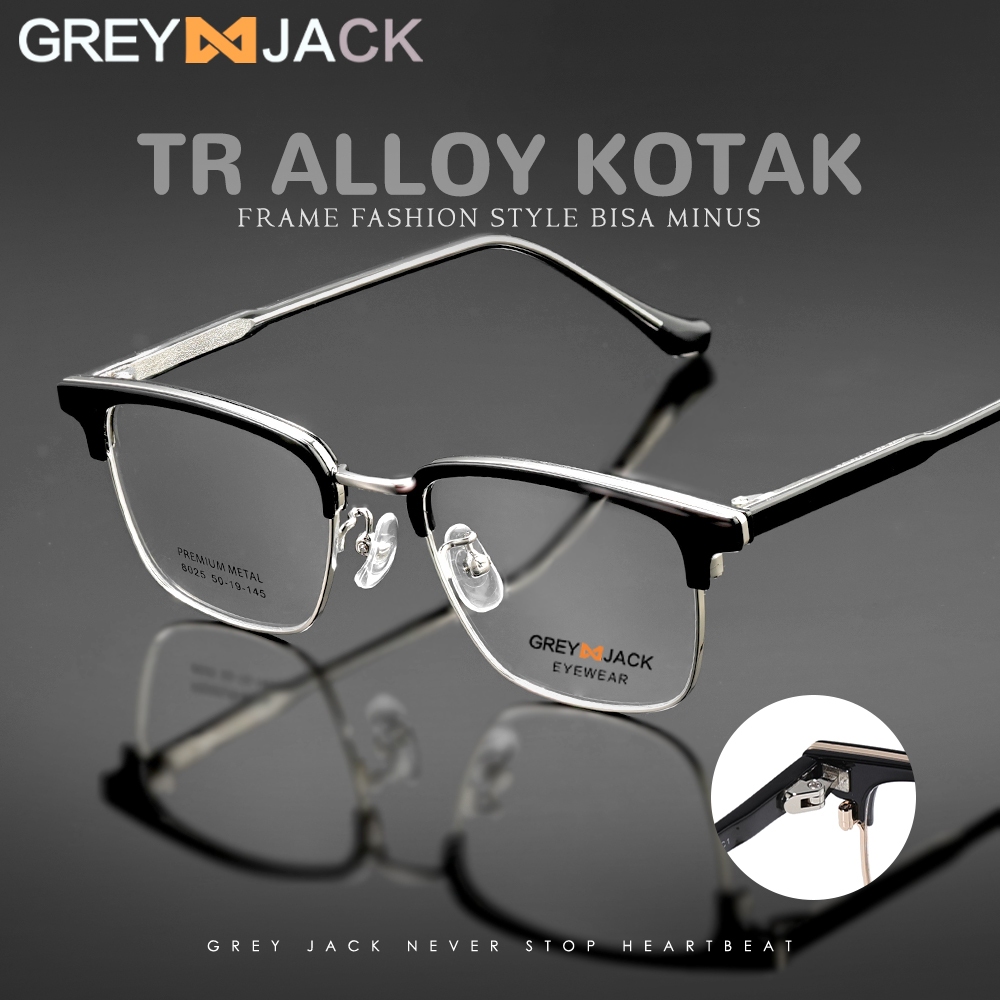 Jual Grey Jack Frame Kacamata Model Kotak Simple Style Bisnis Ringan TR ...