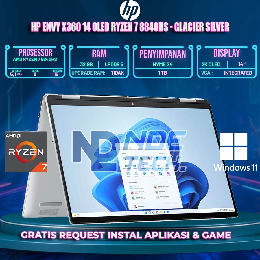 Jual HP Envy x360 14 OLED Ryzen 7 8840HS | Shopee Indonesia