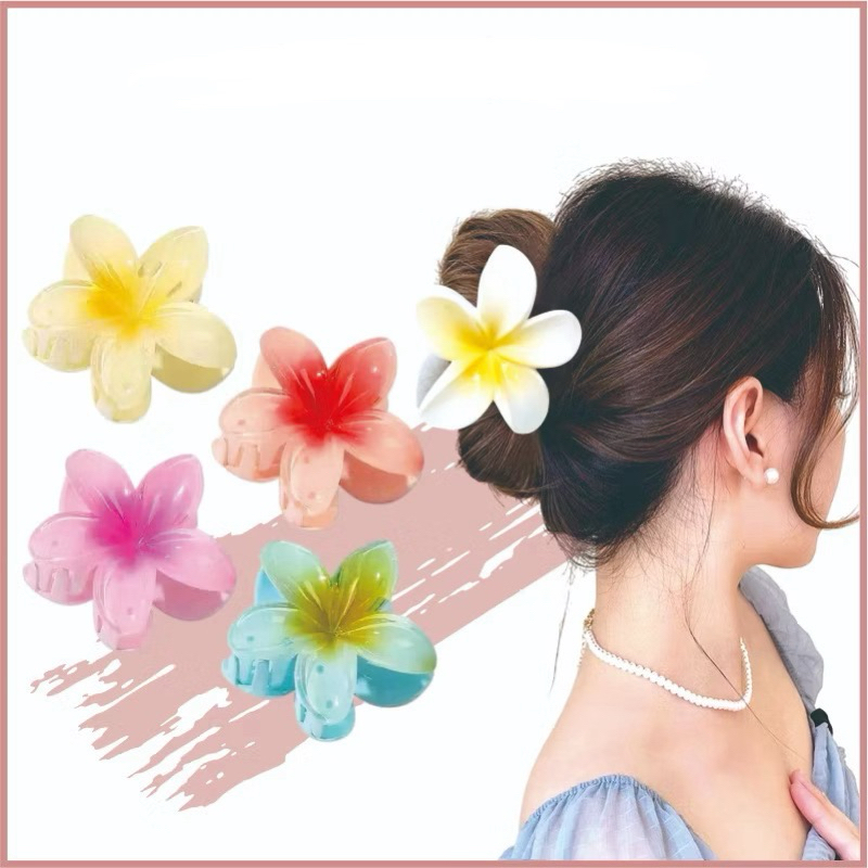 Jual Jepit Rambut Wanita Motif Bunga Kamboja Aksesoris Rambut Gaya ...