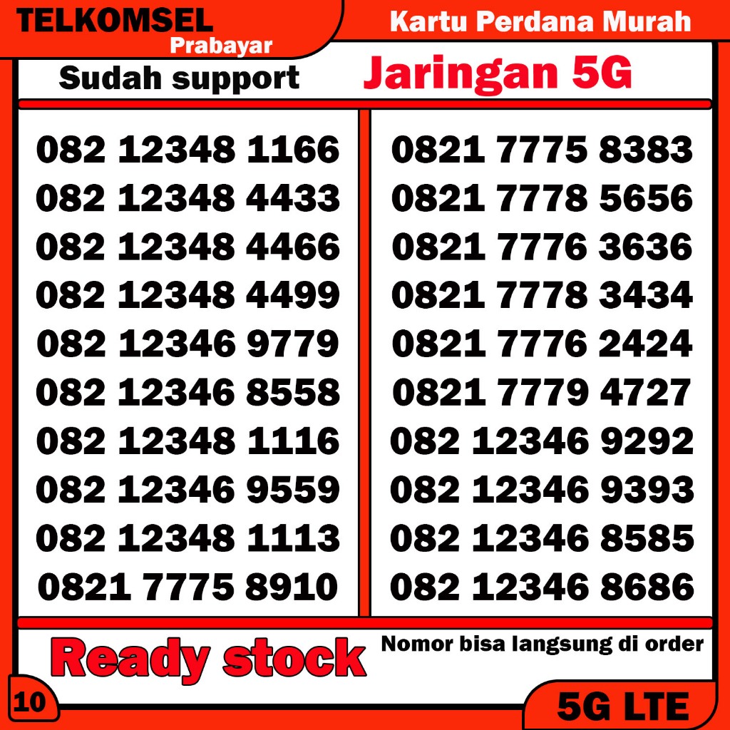 Jual Kartu Perdana nomor cantik simpati super 4G Lte support 5G ...