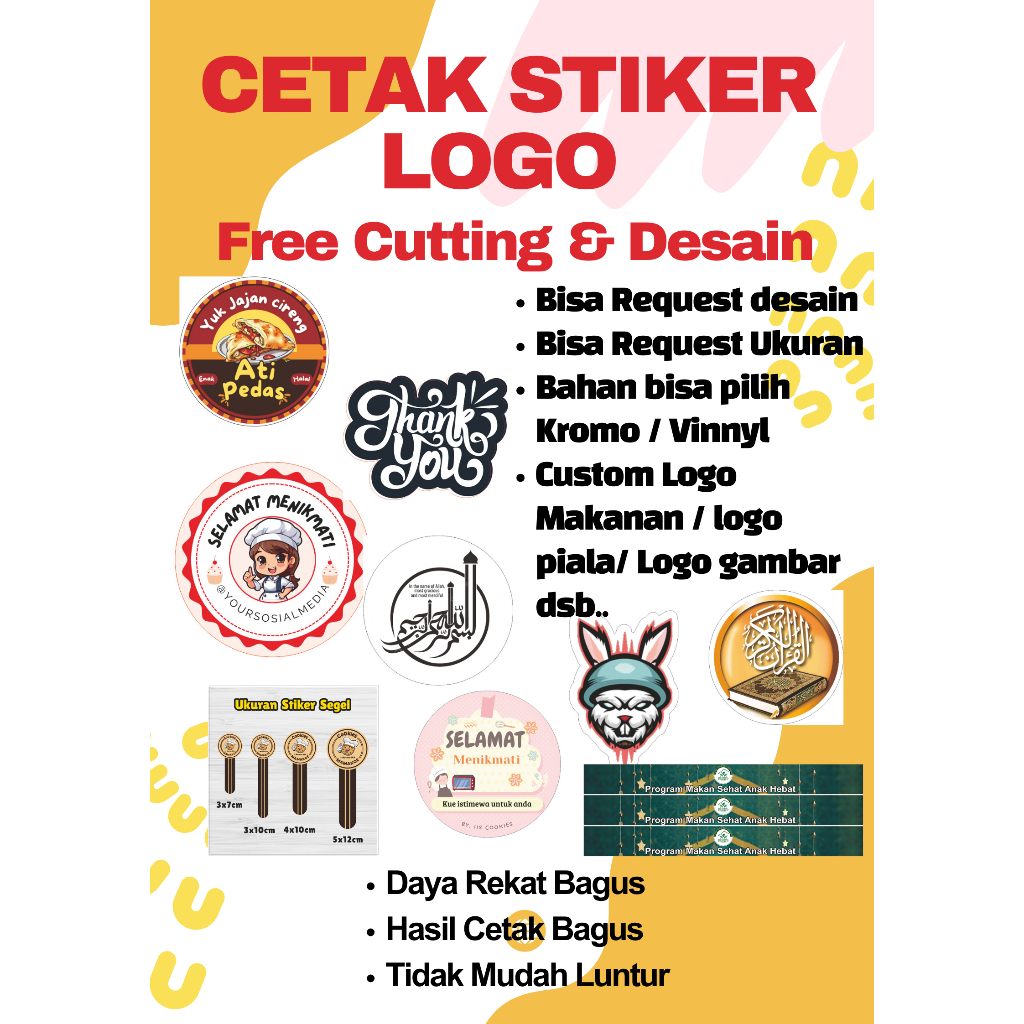 Jual Cetak Stiker Cutting A3+.FREE DESIGN / TEMPLATE Custom Desain ...