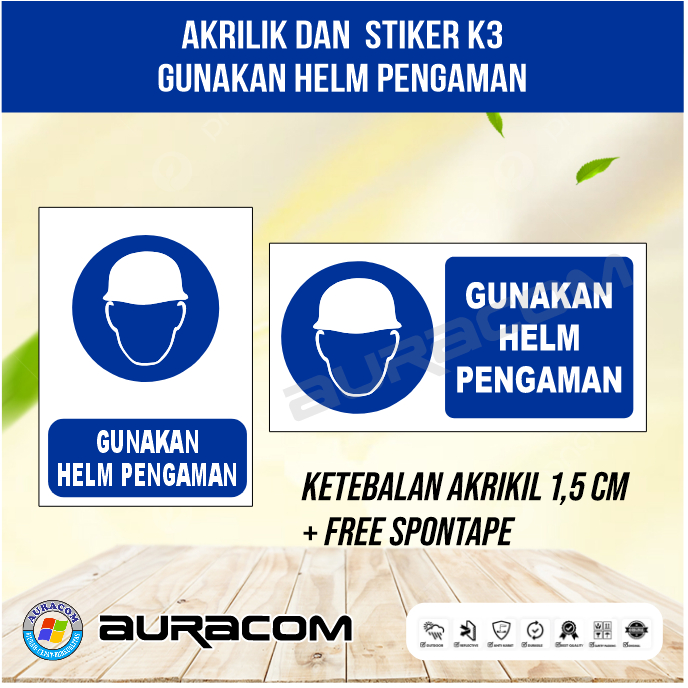 Jual AKRILIK DAN STIKER K3 GUNAKAN HELM PENGAMAN(E41) | Shopee Indonesia