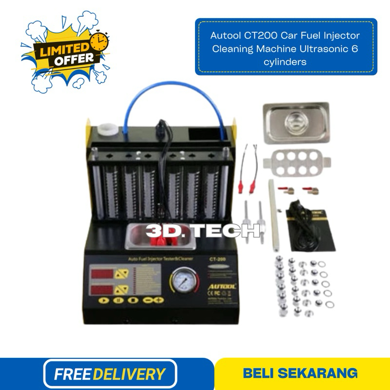 Jual Autool CT200 Car Fuel Injector Cleaning Machine Ultrasonic 6 cylinders | Shopee Indonesia