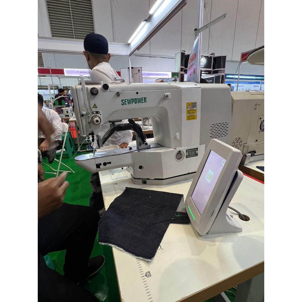Jual MESIN PASANG KANCING OTOMATIS + AUTO BUTTON FEEDER SEWPOWER SP ...