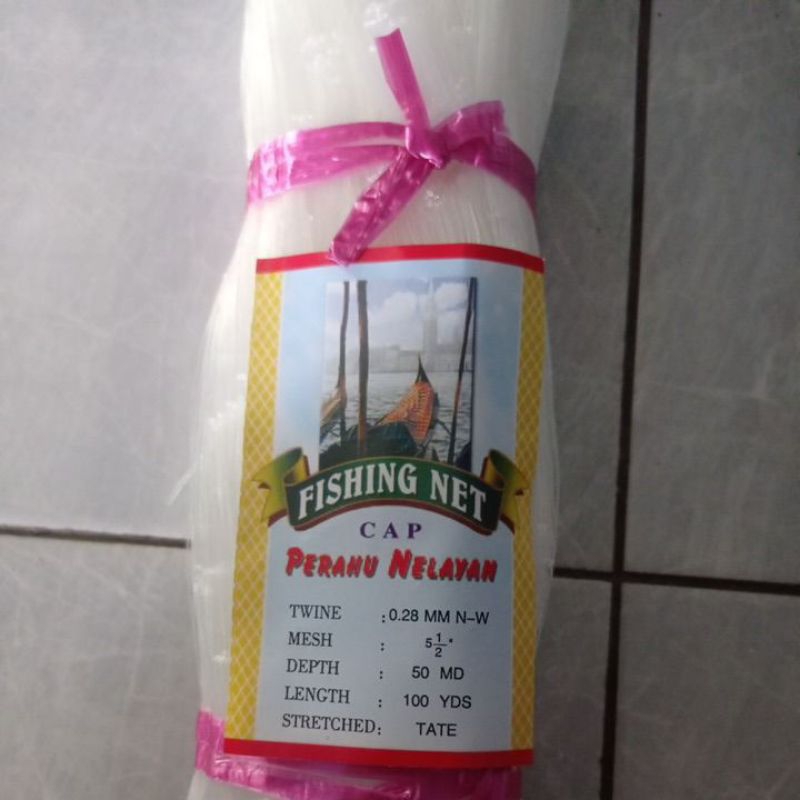 Jual Jaring Ikan Import Perahu Nelayan 0.28 5,5 inchi 50md/100ydst Tate ...