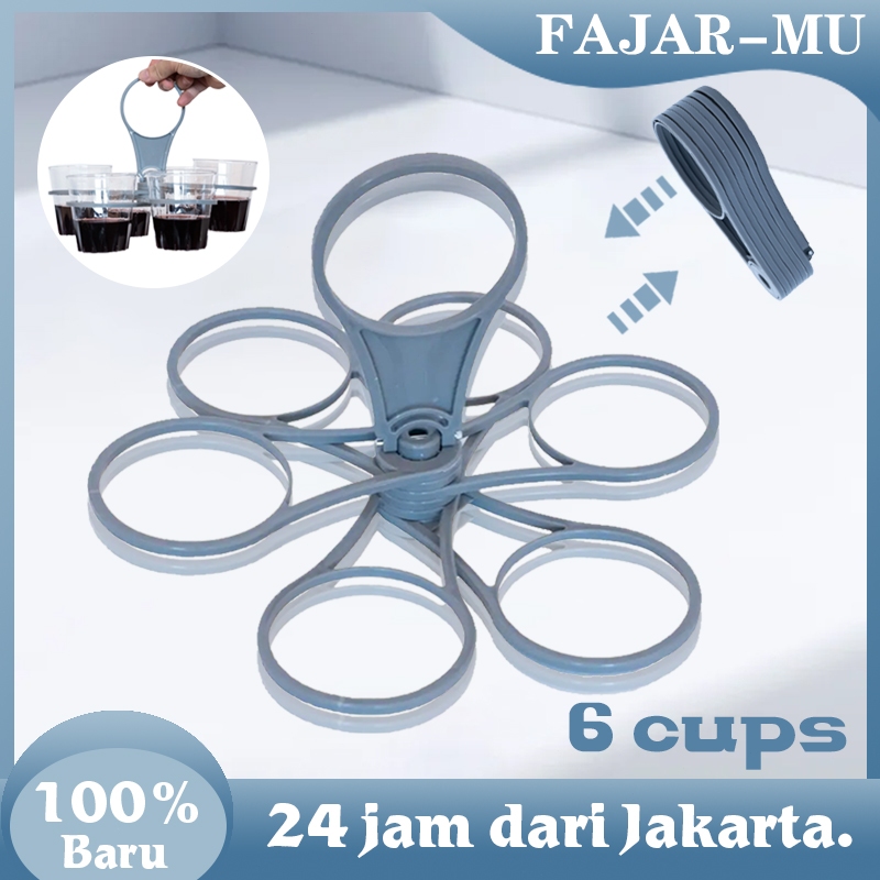 Jual Take Away Cup Holder 6 Holes Tempat Cangkir Foldable Drink Carrier ...