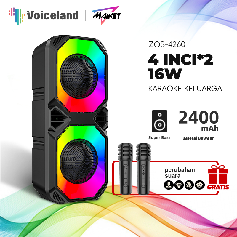 Jual 【PREMIUM BASS】MAIKET Speaker Bluetooth Karaoke 2 Mic Besar Super ...