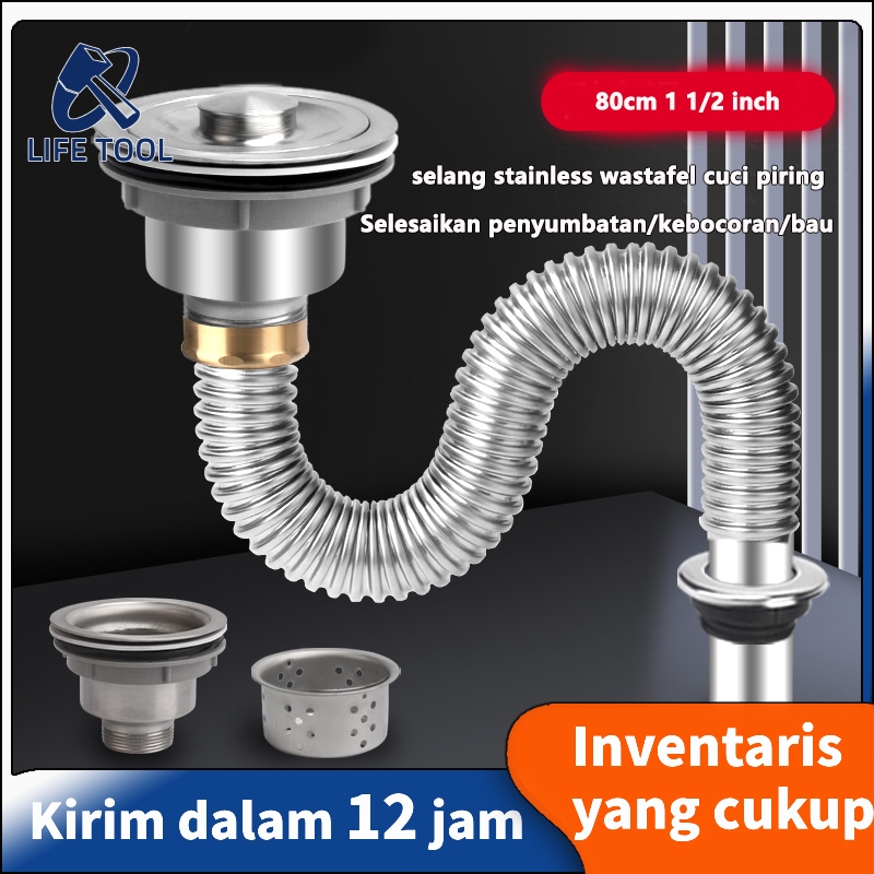 Jual Life tool/selang stainless wastafel cuci piring /Sifon Wastafel ...
