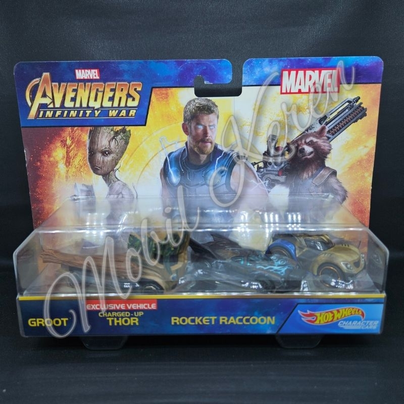 Jual Diecast Hot Wheels Character Cars Marvel Avengers Infinity Wars Groot Charged-up Thor ...