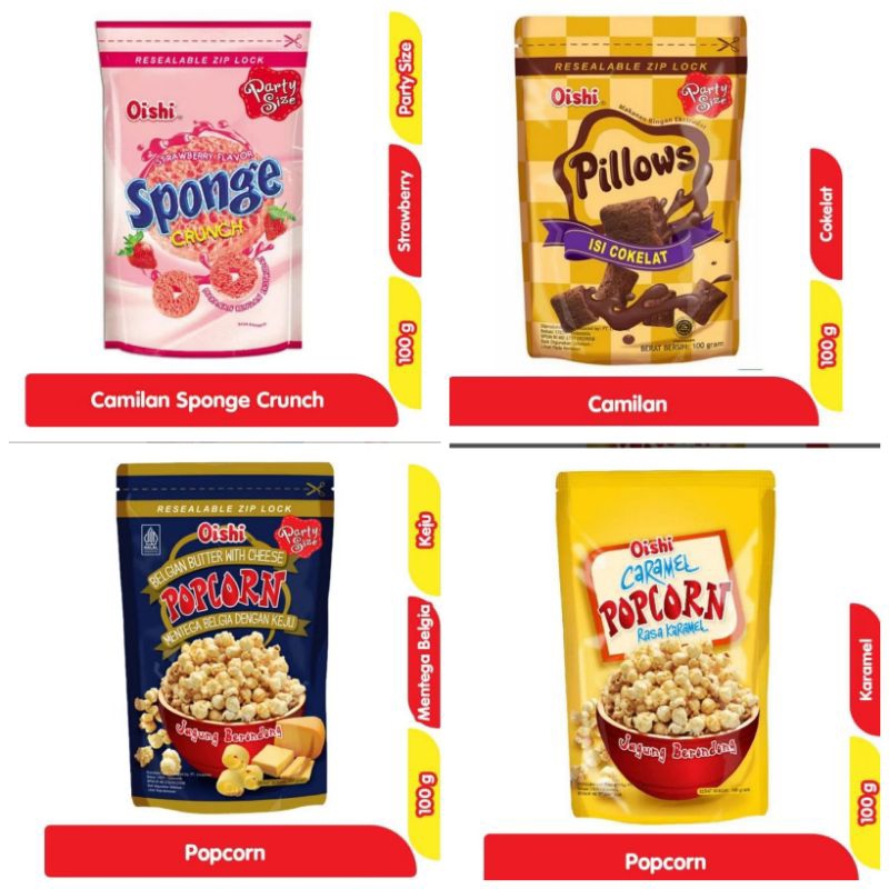 Jual oishi sponge crunch 100g oishi pop corn 100g | Shopee Indonesia