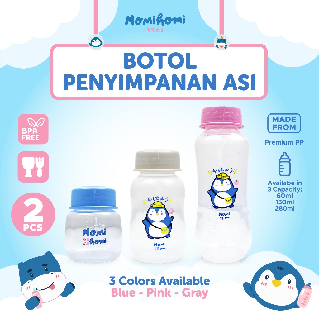 Jual Momi Homi 2in1 Botol Asi 3035 Breastmilk Storage Bottle Botol ...