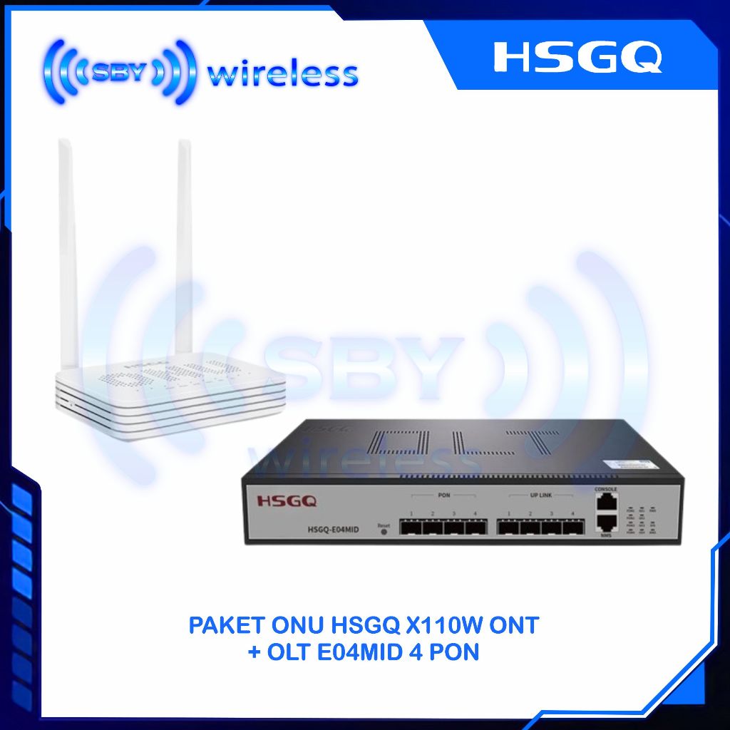 Jual PAKET ONU HSGQ X110W ONT With OLT E04MID 4 PON EPON XPON | Shopee Indonesia