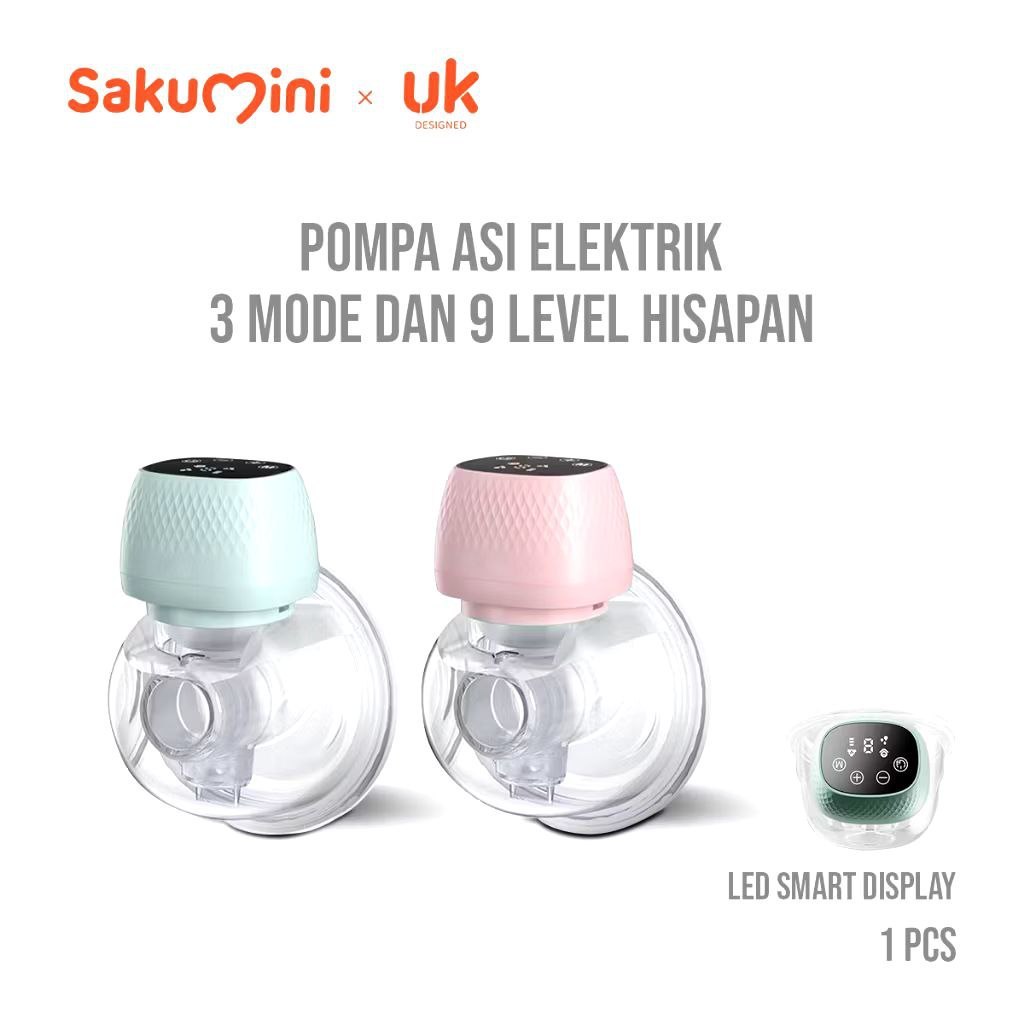 Jual SAKUMINI Pompa Asi Elektrik Hands Free Wearable Breast Pump Smart ...