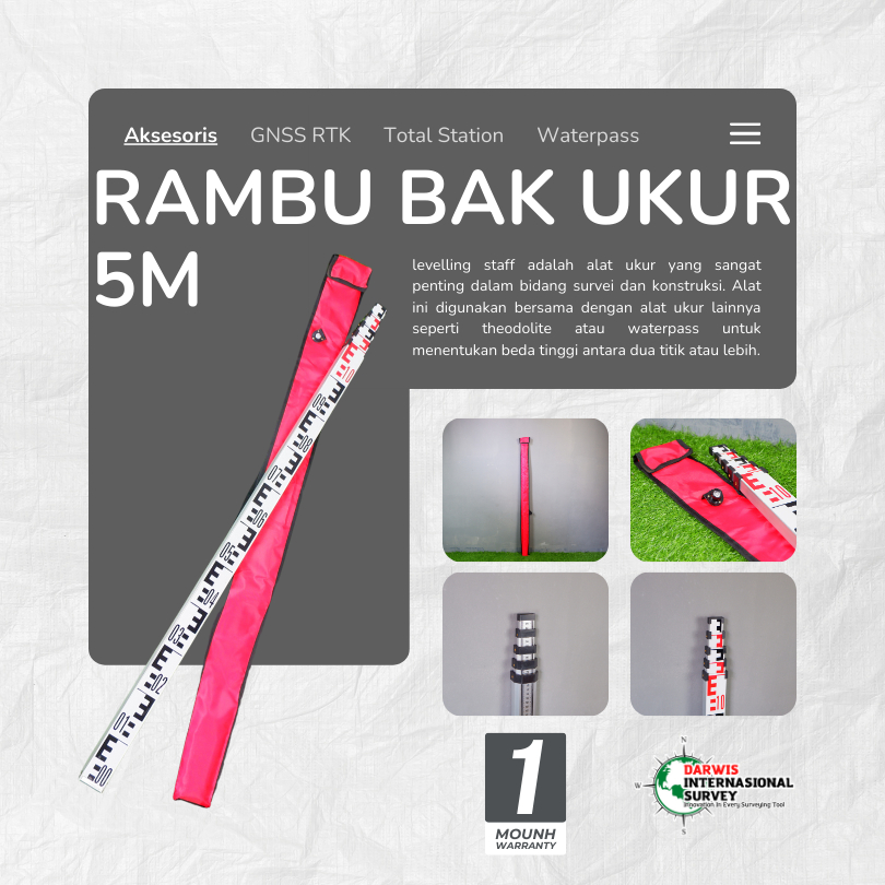 Jual Rambu Ukur Staf Leveling 5 Meter | Shopee Indonesia