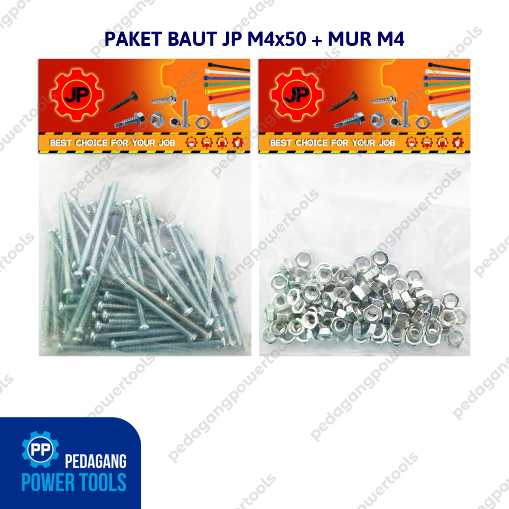 Jual PAKET 2 SET BAUT MUR 4x50 BAUT JP M 4 x 50 MM MUR M4 SKRUP ISI 100 PCS | Shopee Indonesia