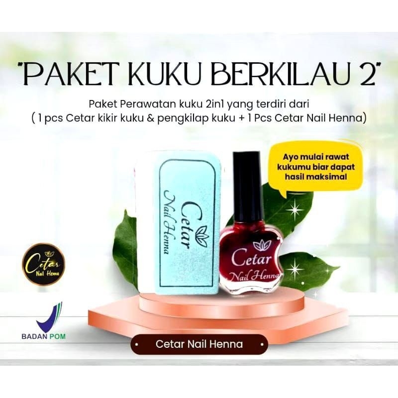 Jual Paket Bundling (Cetar Nail Henna + Kikir kuku Cetar) | Shopee ...