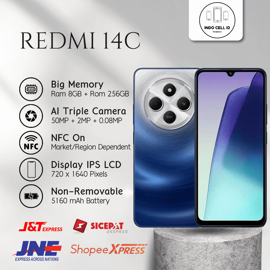 Jual XIAOMI REDMI 14C RAM 8 GB + 256 GB FULLSET BISA NFC GARANSI 1 ...