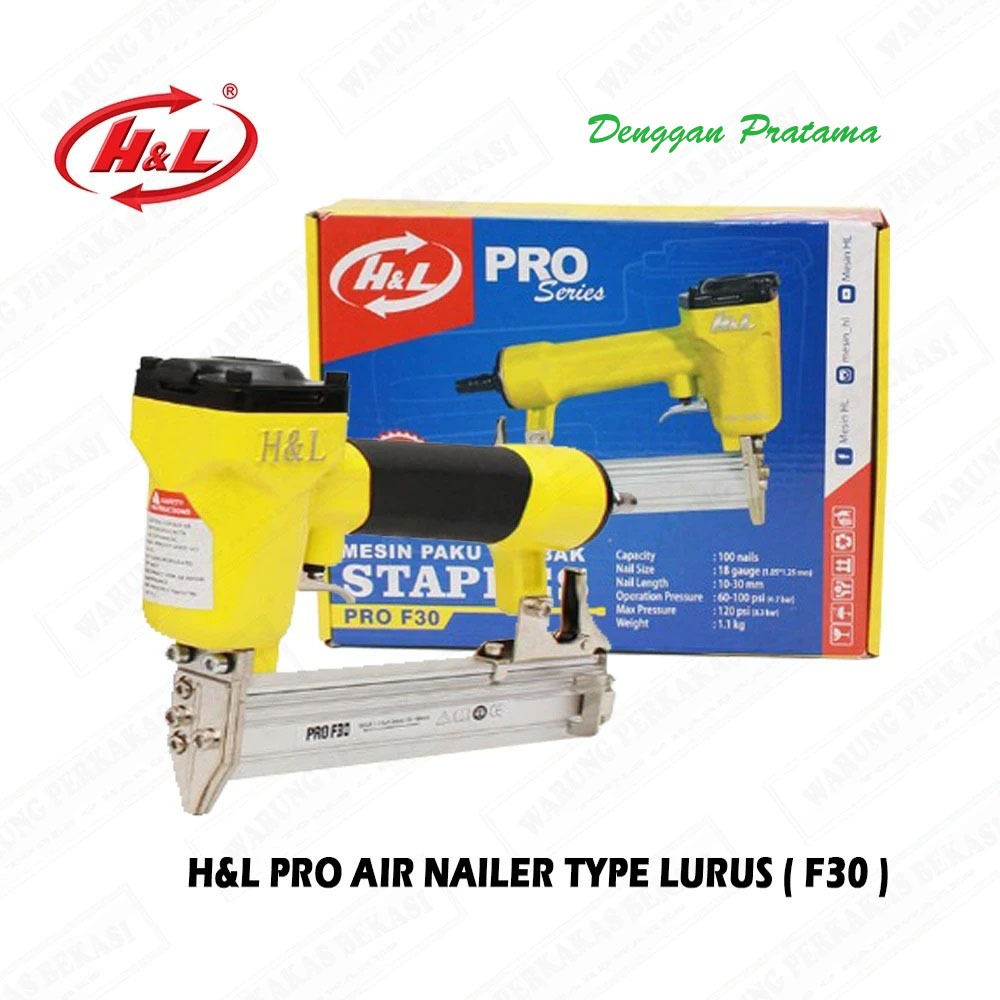 Jual Mesin Staples Angin Tembak Paku F30 Mesin Paku Tembak Air Nailer H&L PRO F 30 | Shopee ...