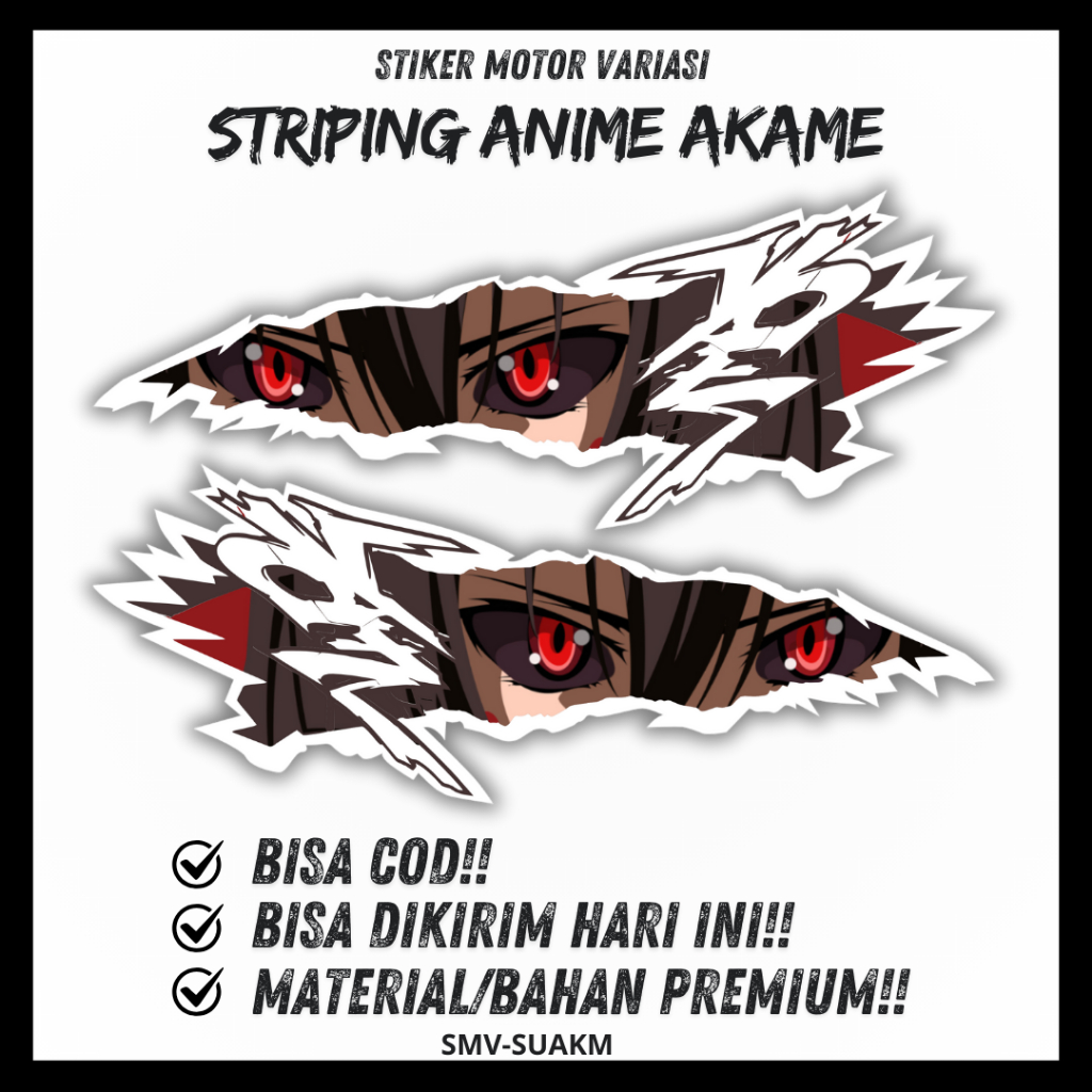 Jual Stiker Striping Akame Sticker Anime Akame ga Kill Universal Kanan ...