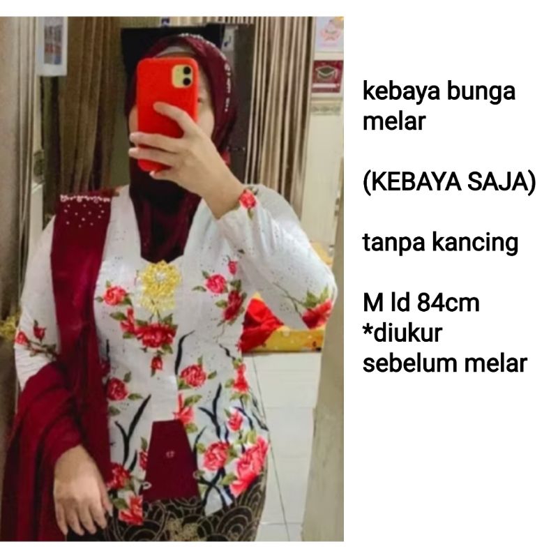 Jual kebaya bunga kutubaru jadul nenek floral vintage klasik kembangan ...