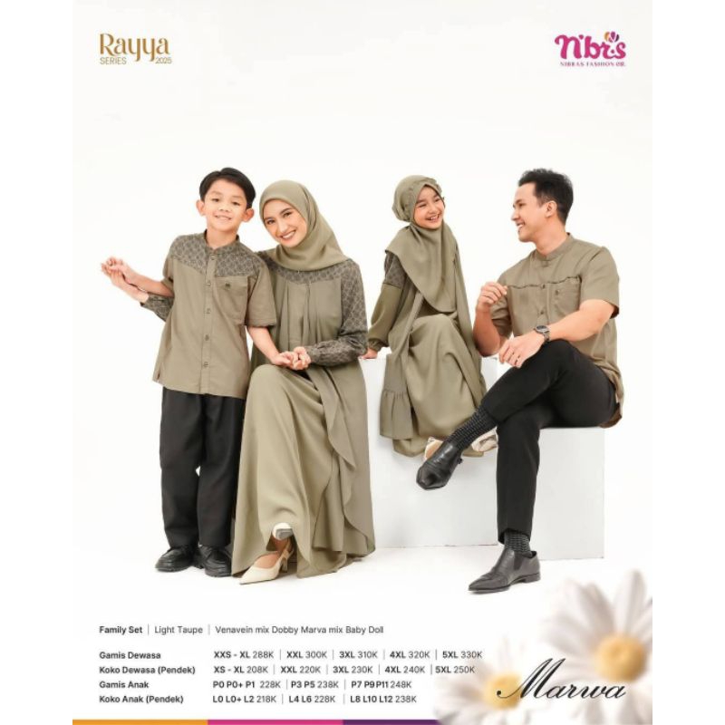Jual RAYYA SERIES NIBRAS 2025 MARWA LIGHT TAUPE. SARIMBIT KELUARGA NIBRAS 2025 | Shopee Indonesia